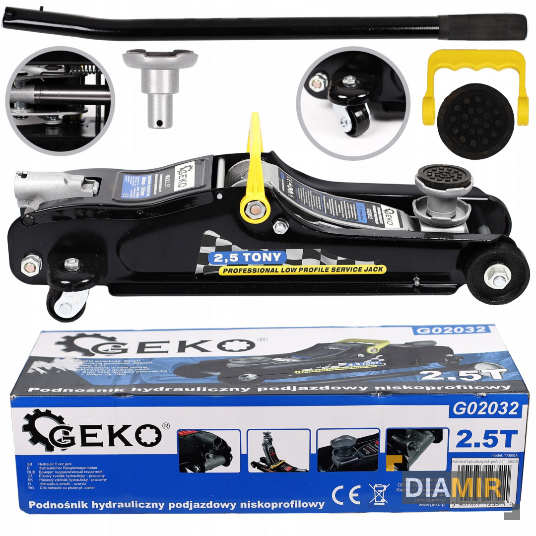 PODNOŚNIK samochodowy LEWAREK żaba 2,5T niskoprofilowy PODJAZDOWY > Geko